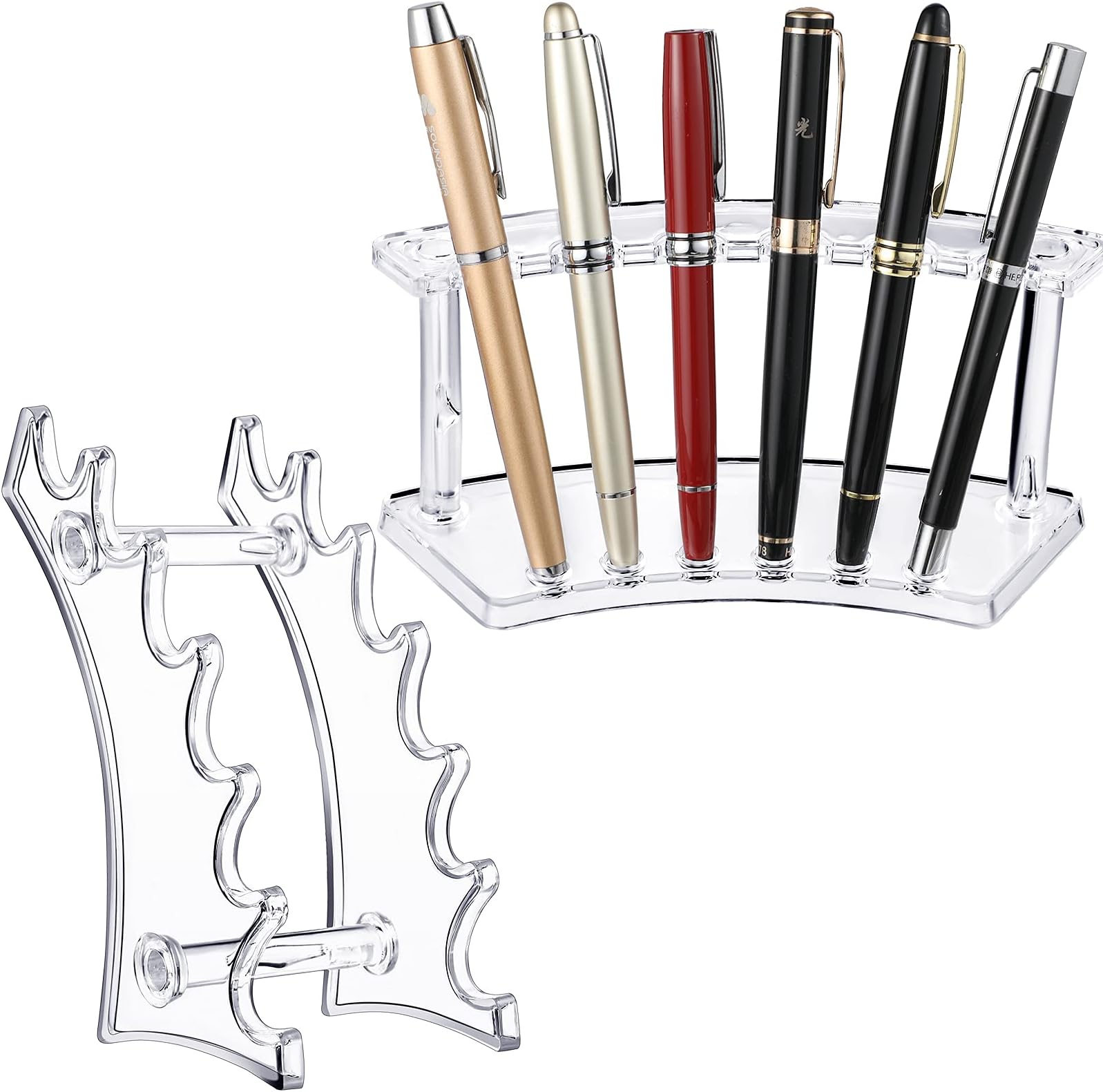 Amazon.com: Teling 2-Piece Plastic Pen Holder Stand, 6-Slot Vertical ...