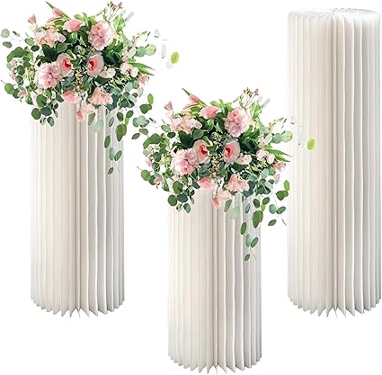 Amazon.com: PROLEE 3 Packs 40 Inch Foldable Paper Columns Display ...
