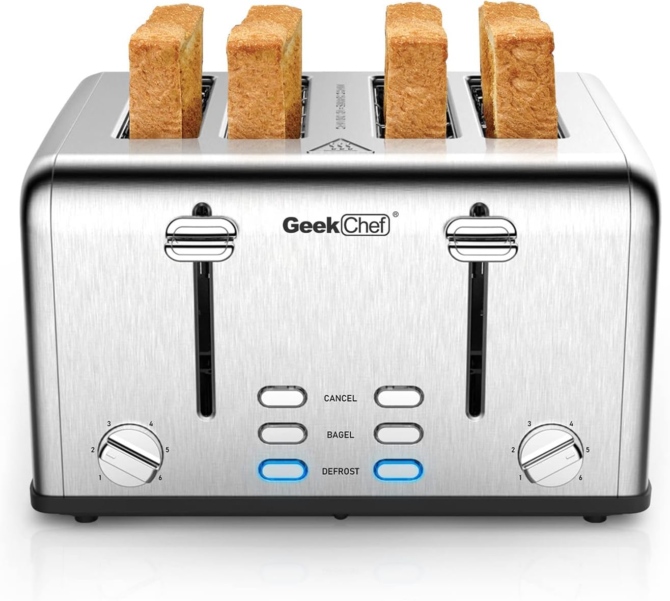 Amazon.com: Classic 4-Slice Toaster, Stainless Steel Extra-Wide Slot ...