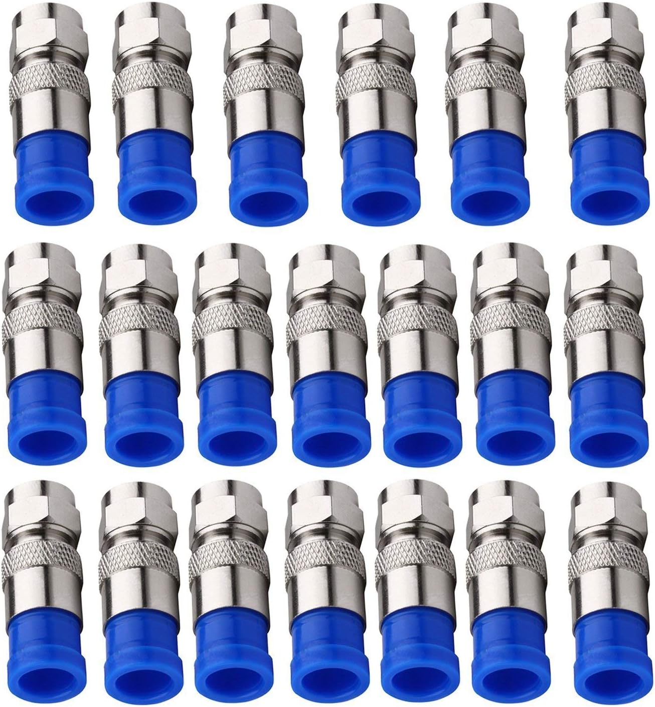 20Pack RG6 F Type Connector Coax Coaxial Compression Fitting,F Type RG6 ...