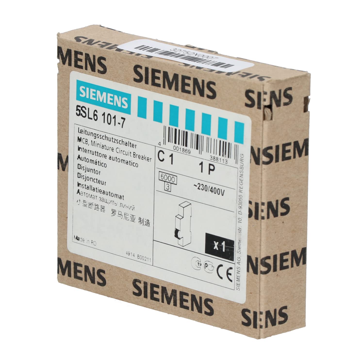 Siemens 1A 1 Pole Miniature Circuit Breaker (5SL61017RC, White ...