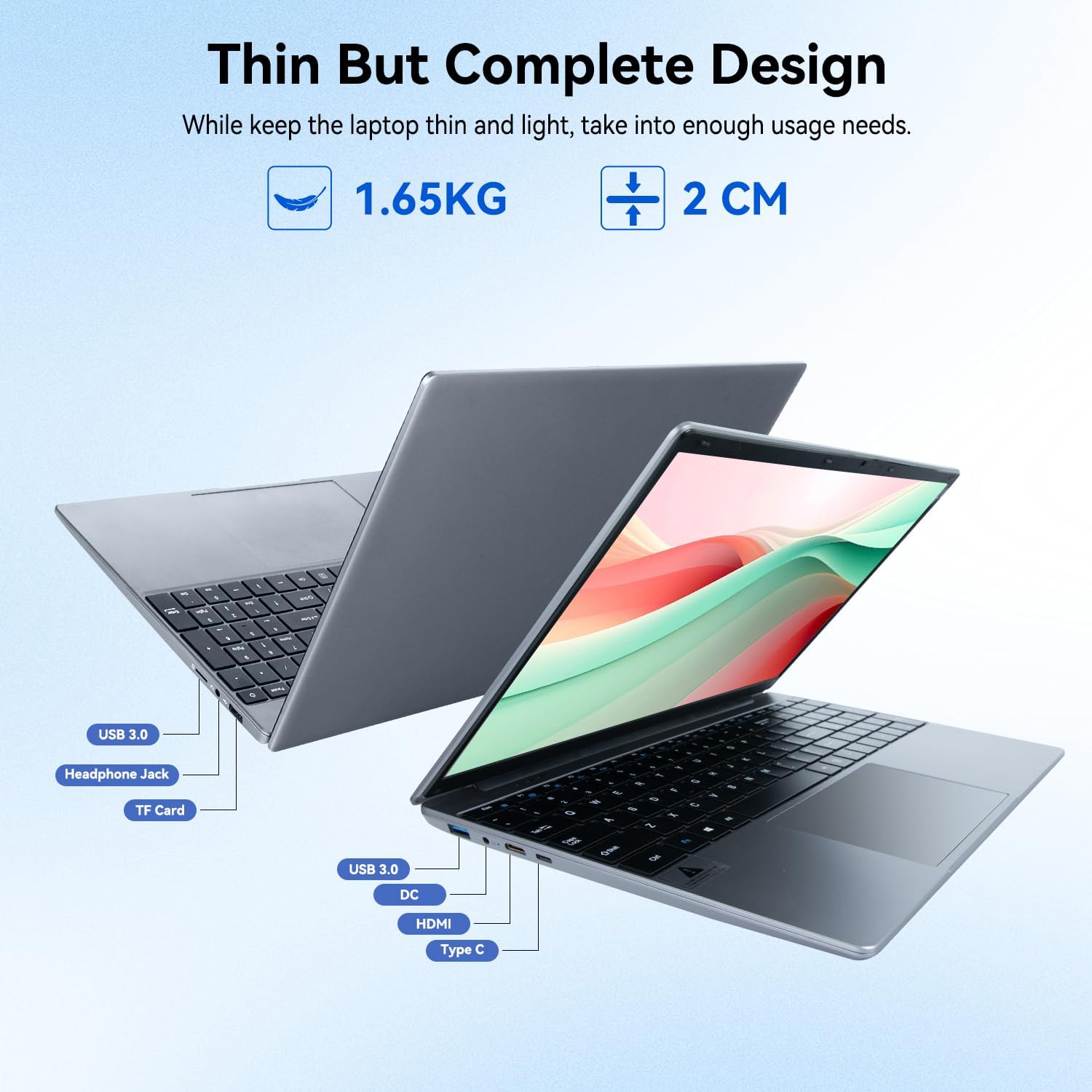 ANMESC Computadora portátil, Windows 11, 8 GB de RAM 256 GB de ROM ...