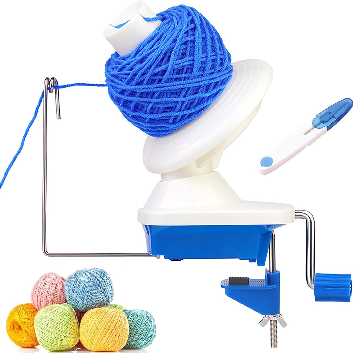 Yarn Winder, Wool Winder with Scissors,Simple Installation Yarn Ball ...