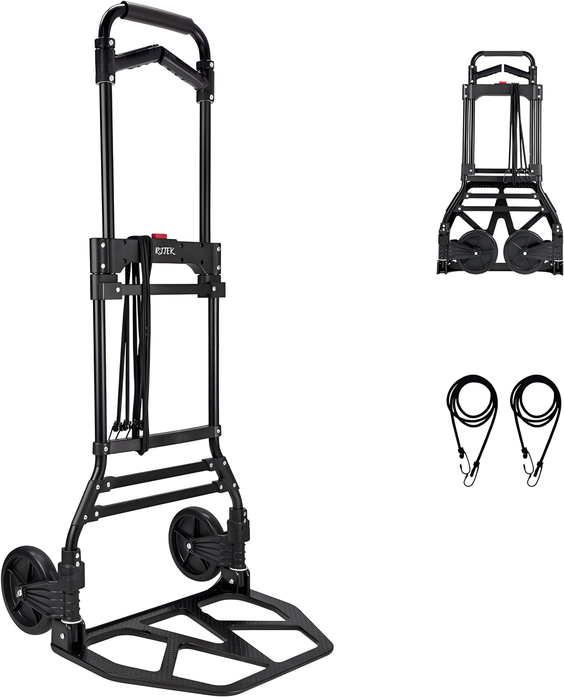 350 LB Capacity Upgraded Folding Hand Truck Dolly,Portable Dolly Cart ...
