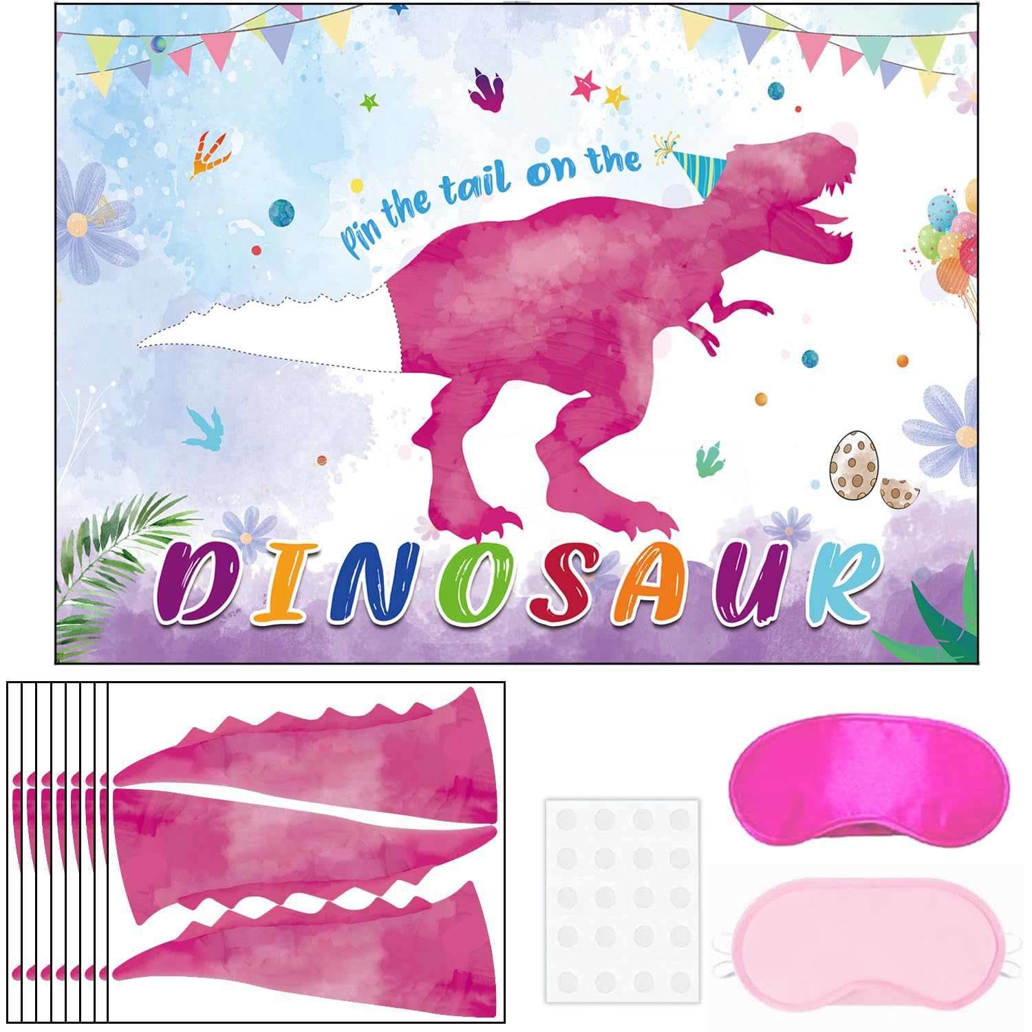 Amazon.com: T-Antrix Pin The Tail on The Dinosaur Game -Dinosaur Party ...