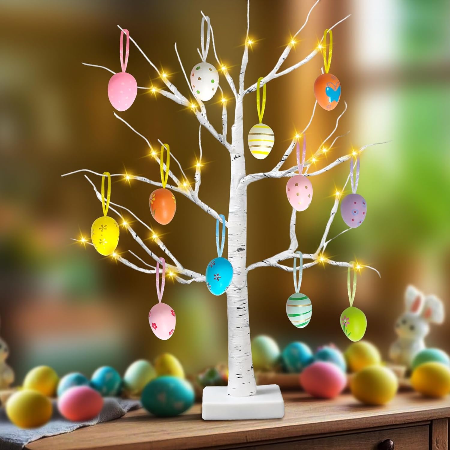 Amazon.com: Easter Decorations 24 Inch Artificial Lighted Easter Egg ...