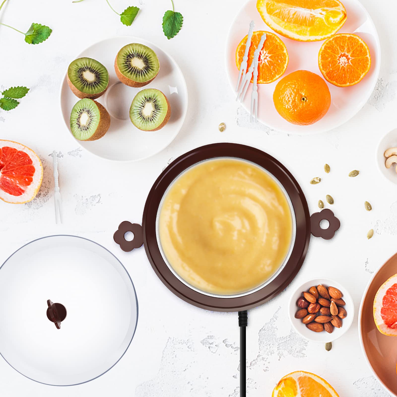 MultiOutools Electric Fondue Pot Set with Dipping Forks, Small ...