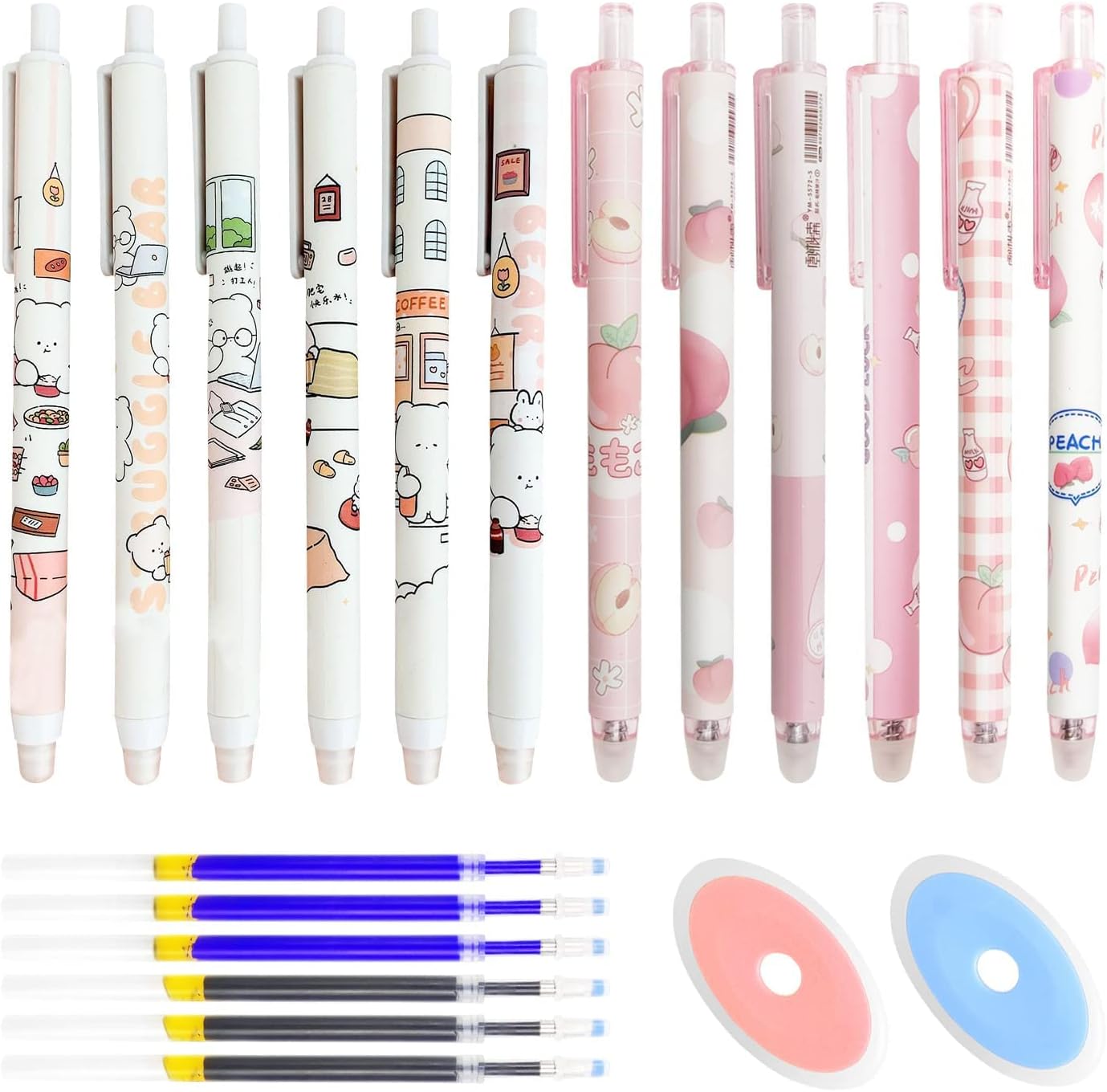 Amazon.com: MANMANTAO 12Pcs Erasable Pens Kawaii Erasable Gel Pens 0 ...