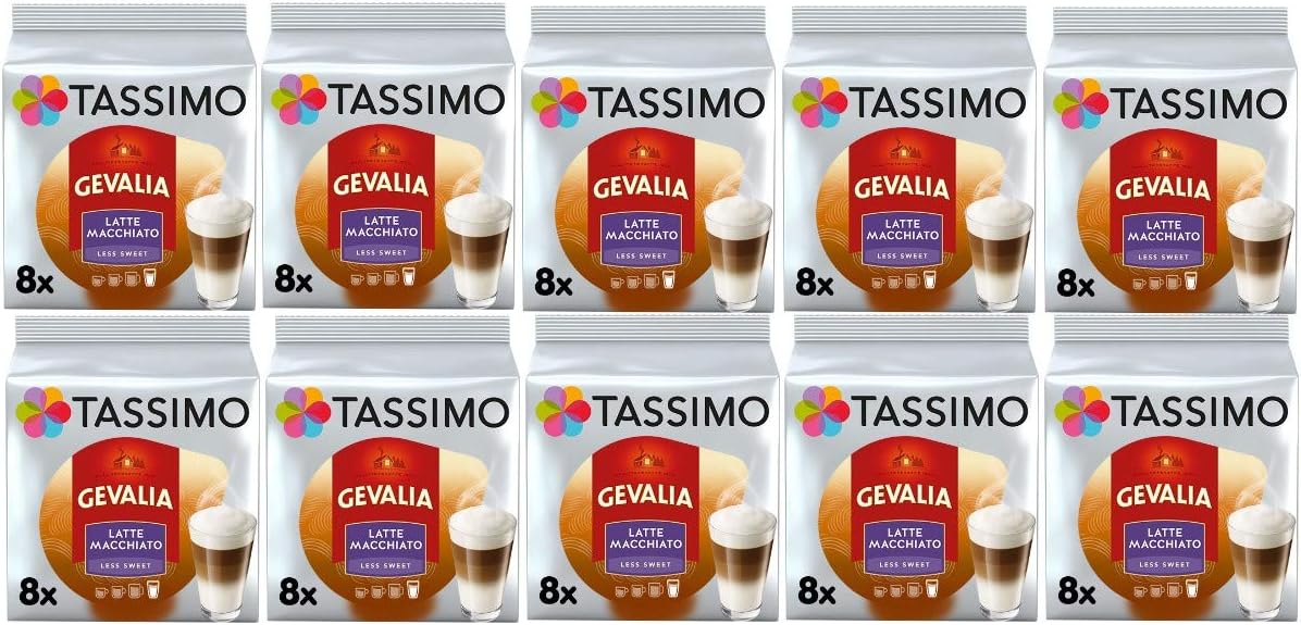 TASSIMO Gevalia Latte Macchiato Less Sweet Capsules | 10 Pack, 80 ...