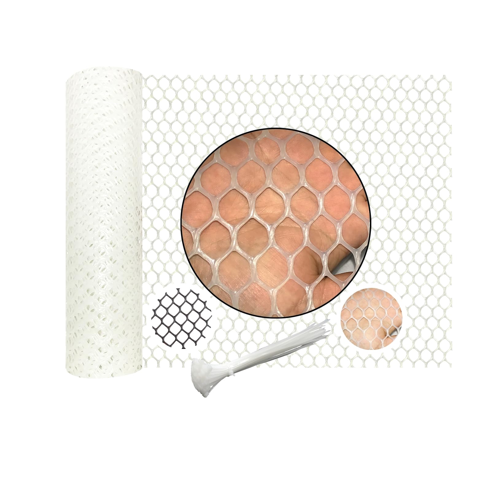 Amazon.com : IRWORHDR White Plastic Wire Mesh Fence Plastic Chicken ...