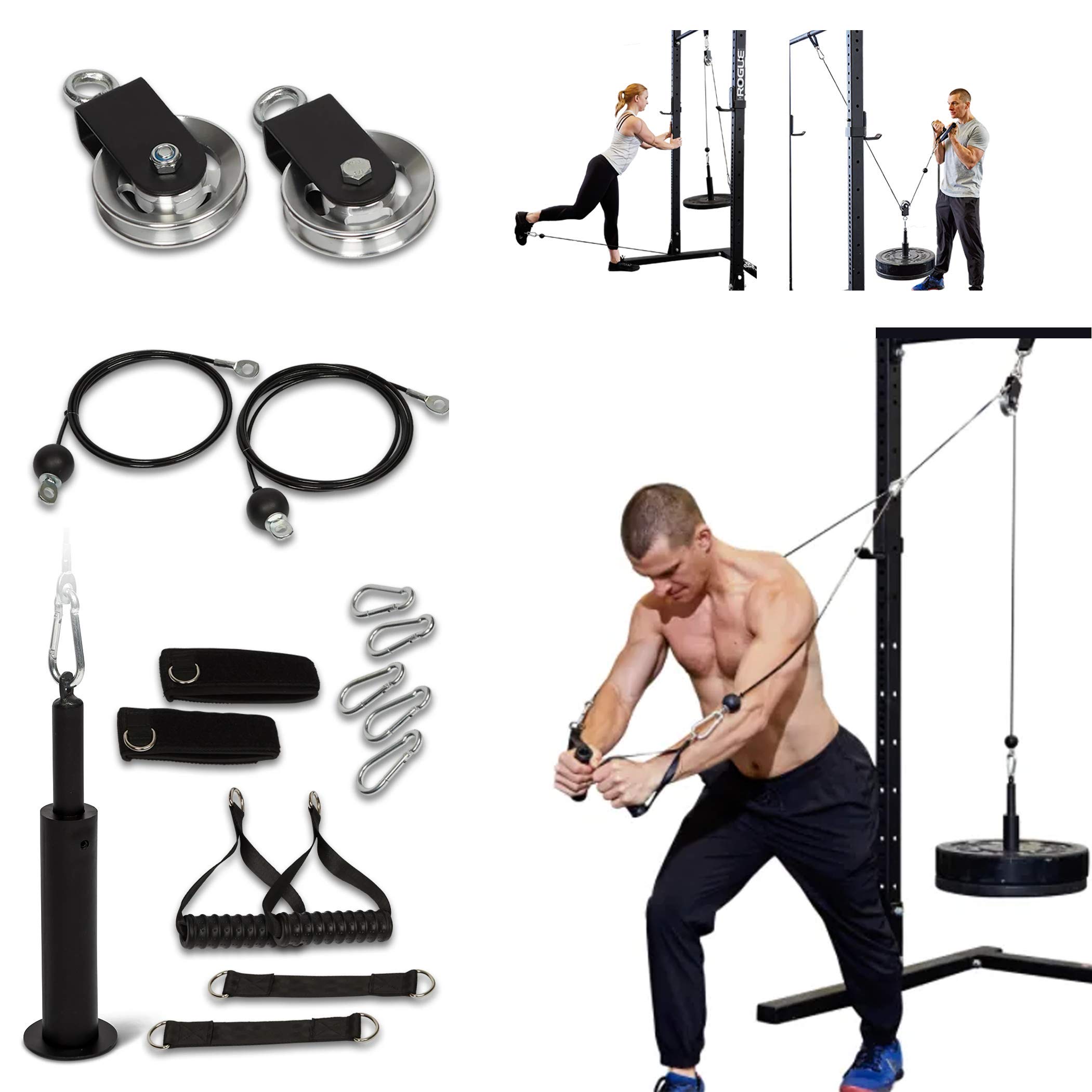 Buy Goldboxllc Home Gym Pulley System - 90kg LAT Pull Down Machine ...
