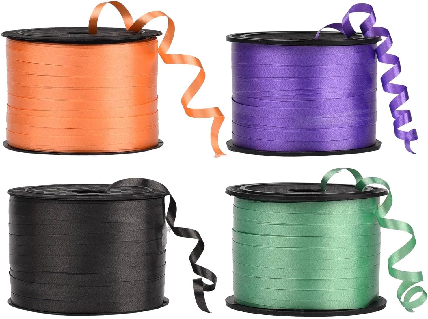 HIXNUG 4 Rolls 400 Yards Halloween Curling Ribbon Black Orange Purple ...