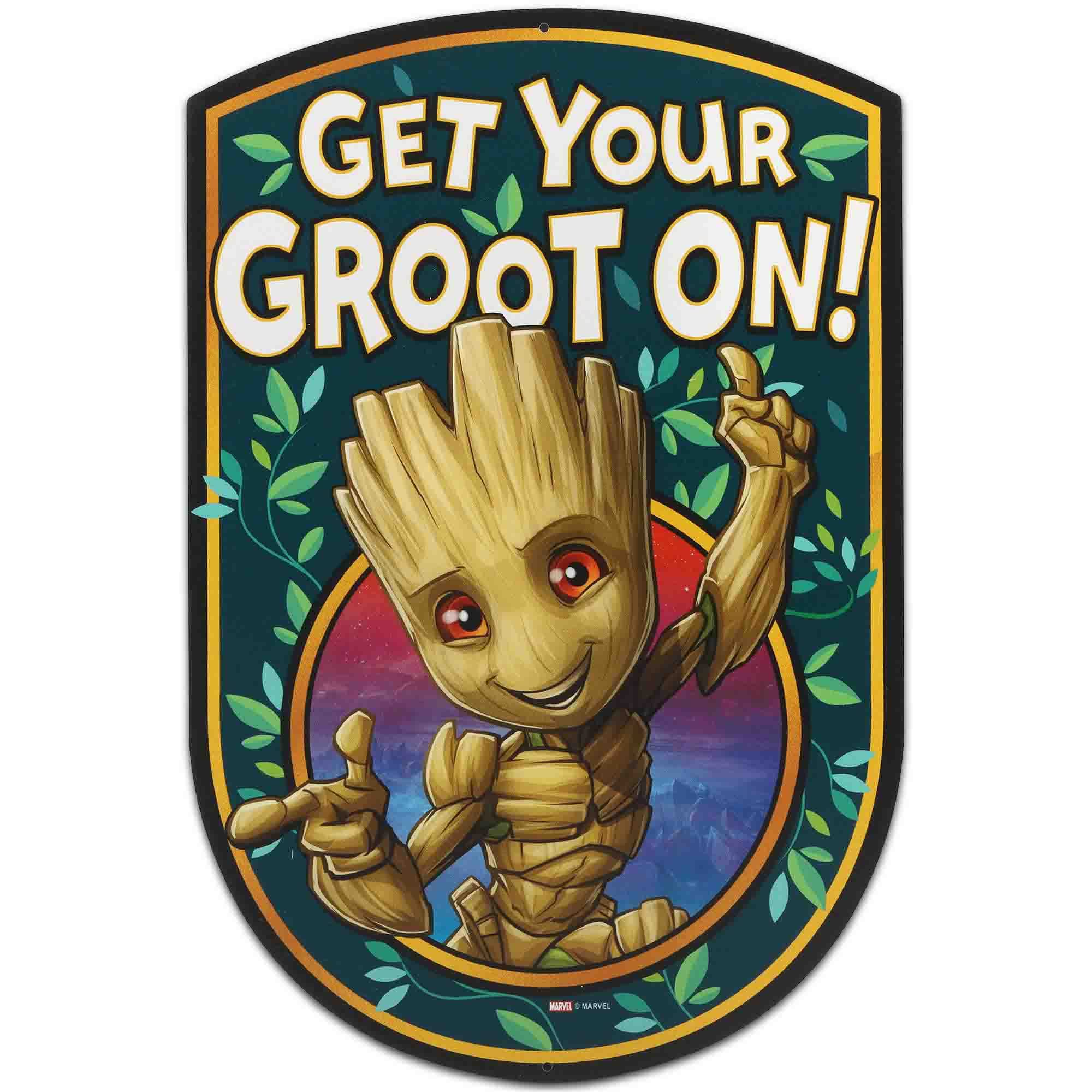 Amazon.com: Marvel Guardians of the Galaxy Baby Groot Metal Sign - Get ...