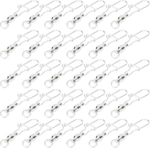 Amazon.com : equlup Fishing Snap Swivel, 30PCS Stainless Steel Ball ...