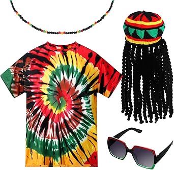 Amazon.com: Cindeer 4 Pcs Jamaican Costume Accessories Set Includes ...