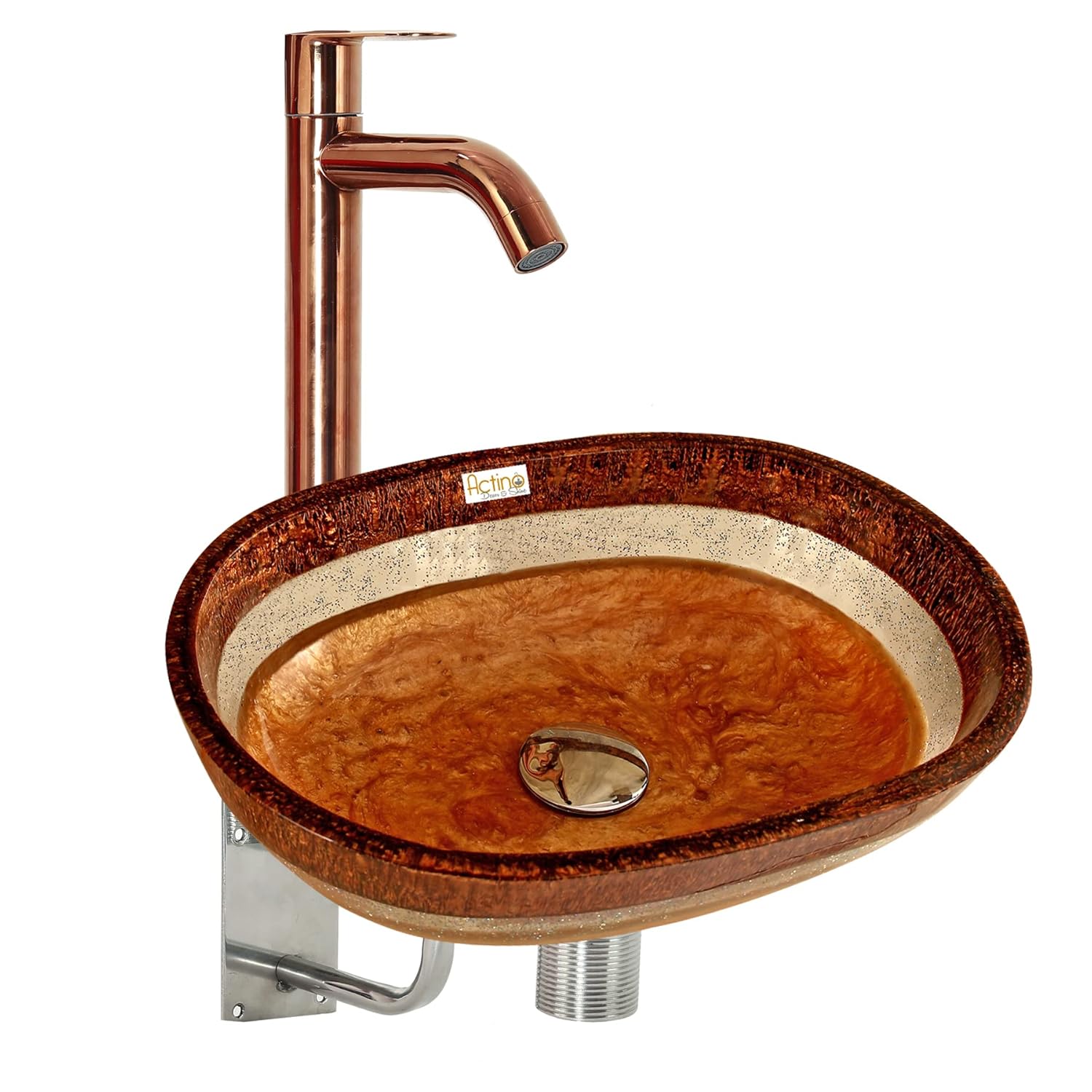 ACTINO DECOR & SHINE Resin Square Designer Wash Basin Countertop ...