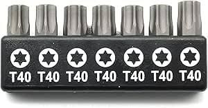 TMAX 7pc 1 Inch T40 Torx Star 6 Point Bit Set - Quick Change Star ...