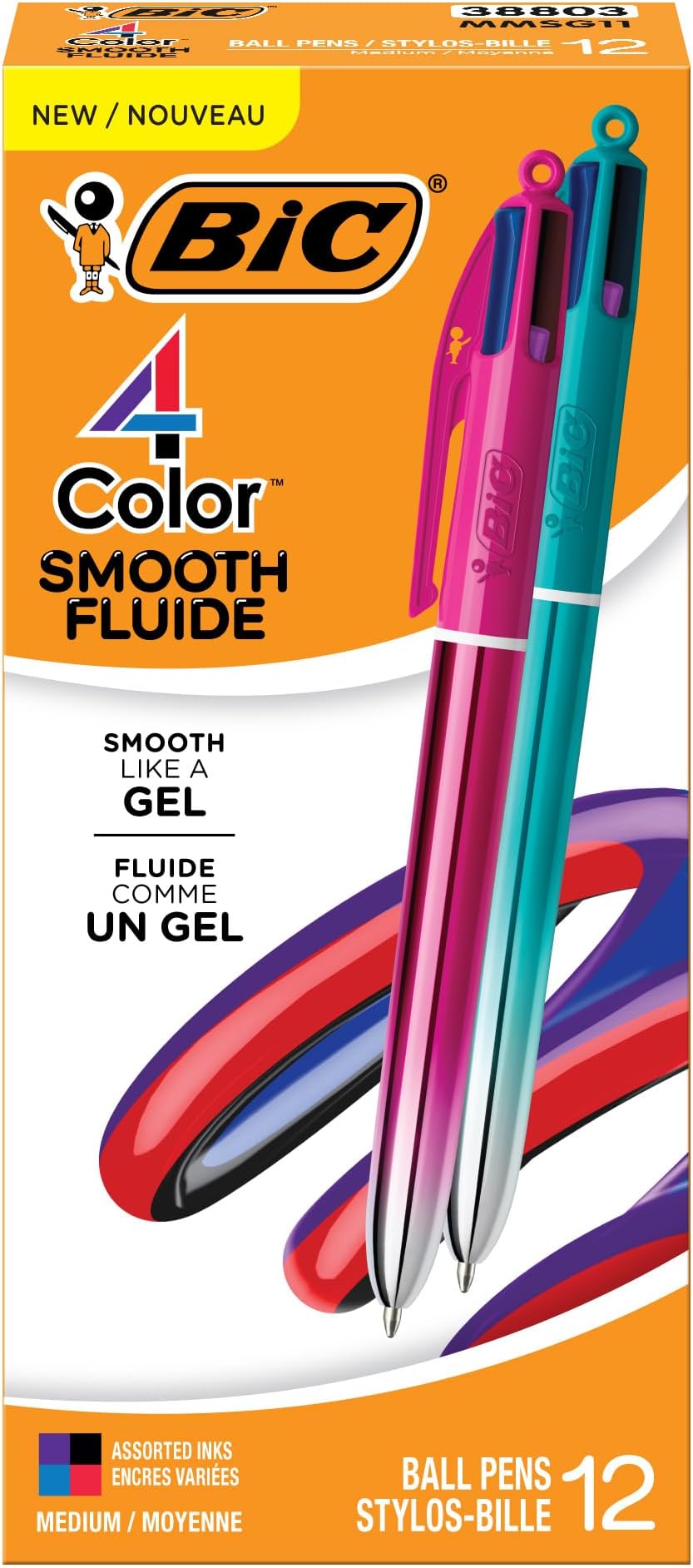 Amazon.com : BIC 4-Color Smooth Retractable Ballpoint Pens, Medium ...