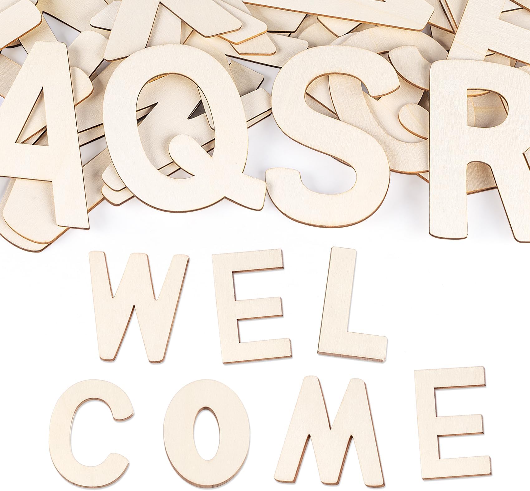 Amazon.com: 4" Wooden Letters - 52 Pcs Wood Alphabet Letters for Crafts ...