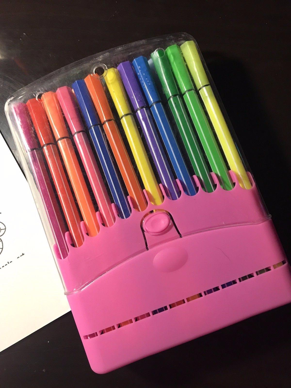 Amazon.com: Trandpter Colored Marker Pens Watercolor Fine Tip Drawing ...