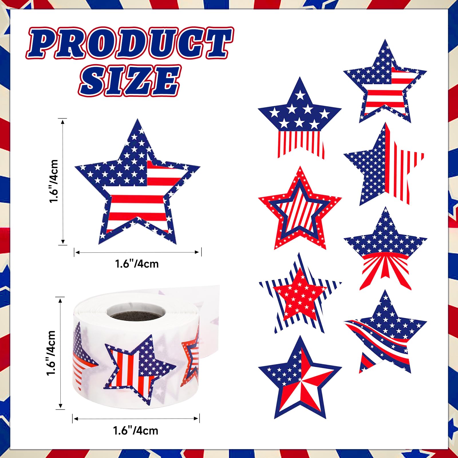 Patriotic Star Stickers