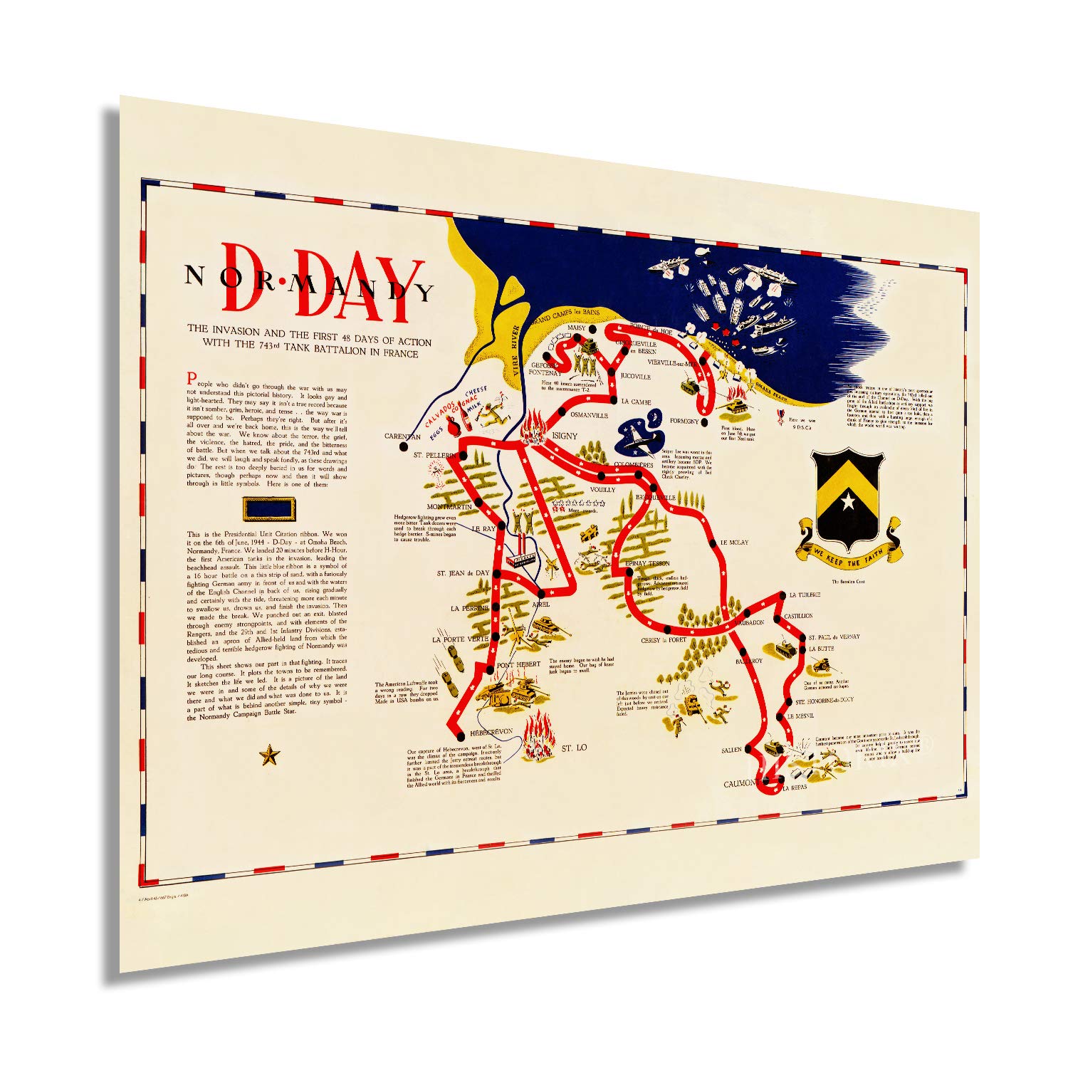 Buy Historix Vintage 1944 D Day Normandy - 18 x 24 Inch Vintage Wall ...