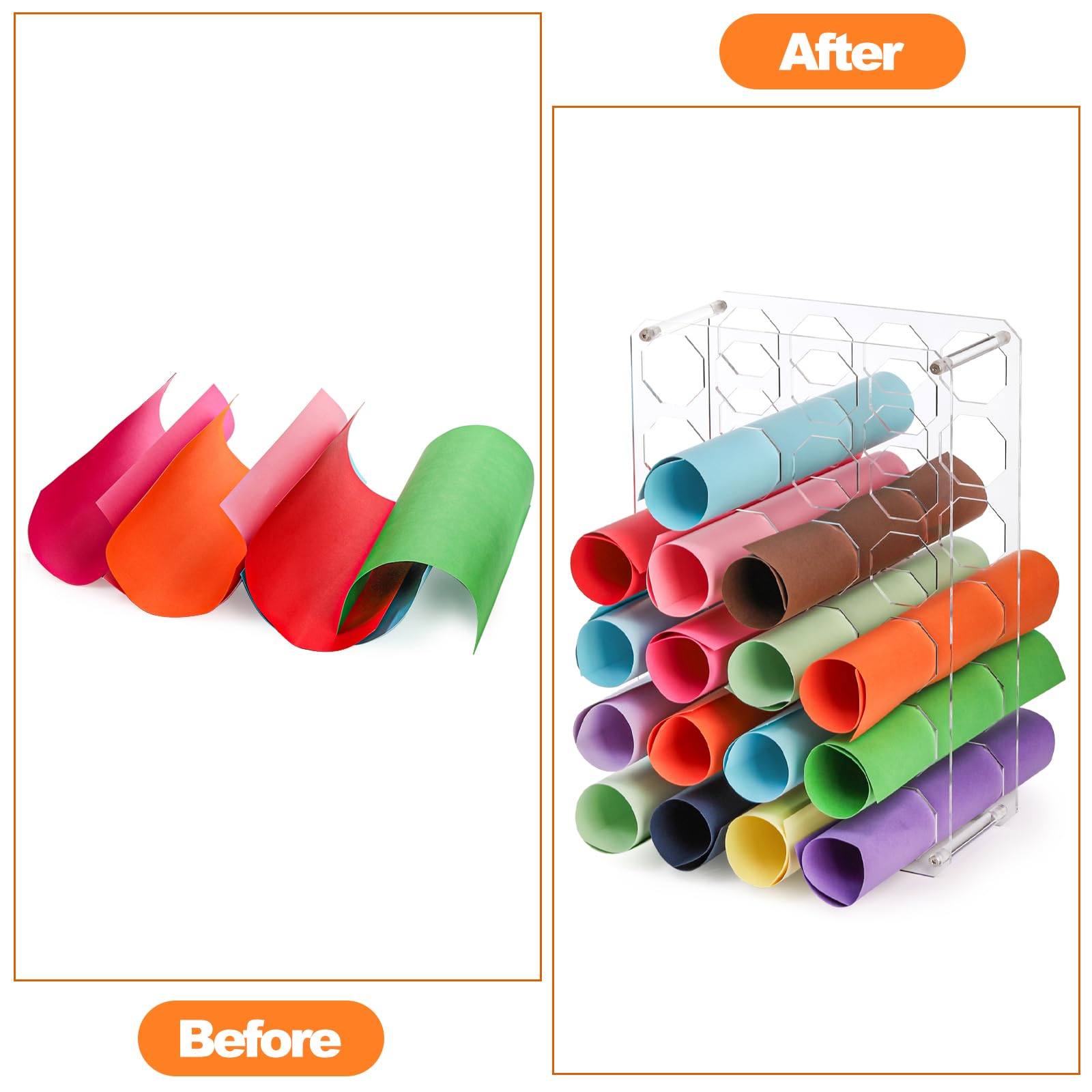 Snapklik.com : 2 Pack Vinyl Roll Holder, 48-Holes Acrylic Vinyl Roll ...