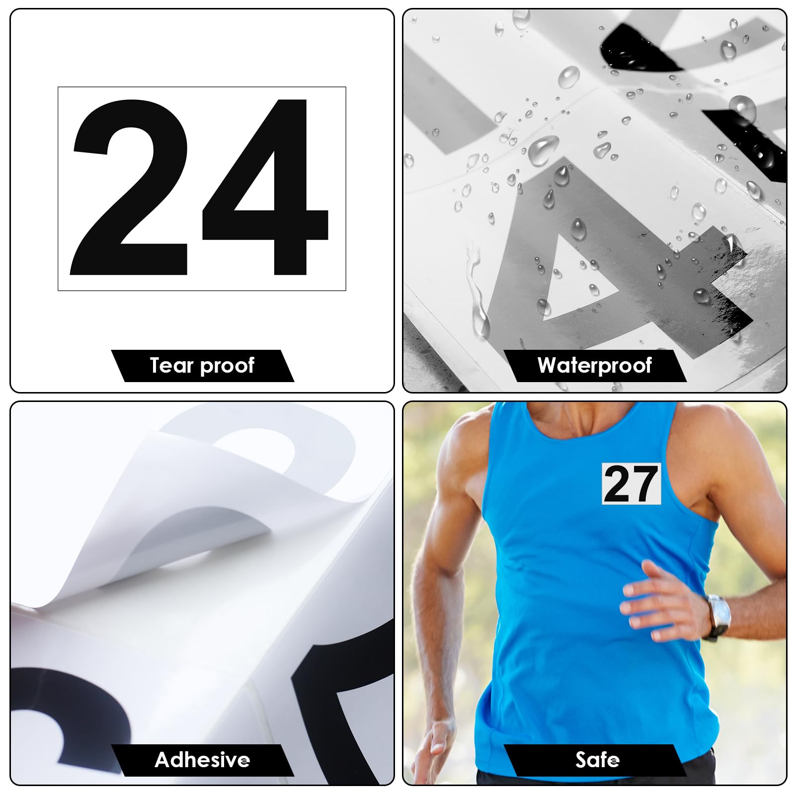 Snapklik.com : 36CM X 24CM Adhesive 19-27 Hip Numbers For Track And ...