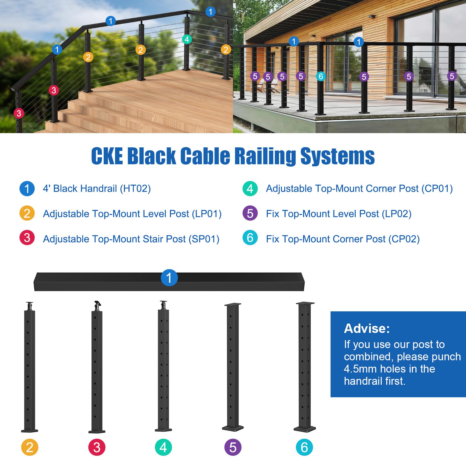 Snapklik.com : CKE 2 Pack 4FT Stainless Steel Black Rectangular ...