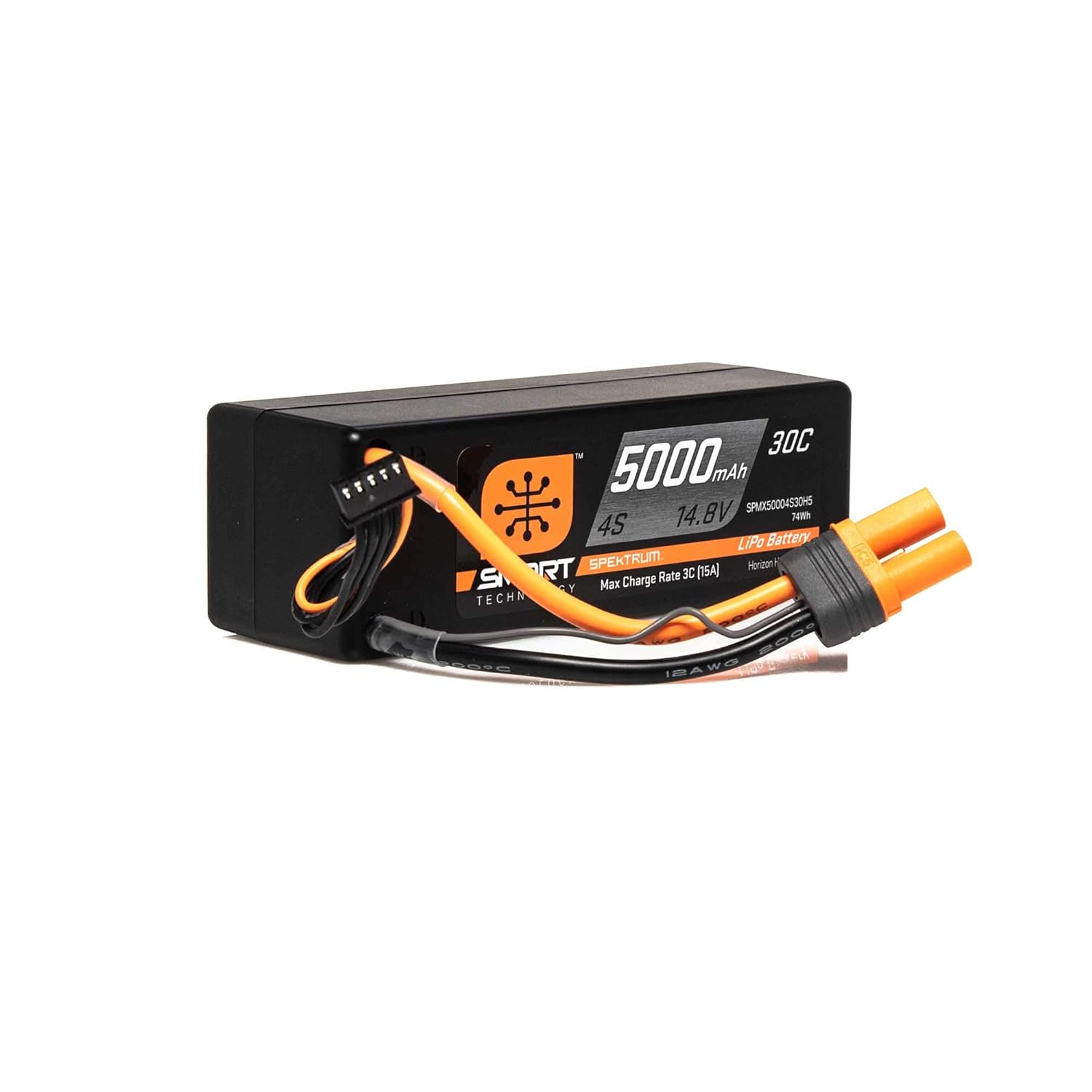 Spektrum Smart RC LiPo Battery Pack: 5000mAh 4S 14.8V 30C with IC5 ...