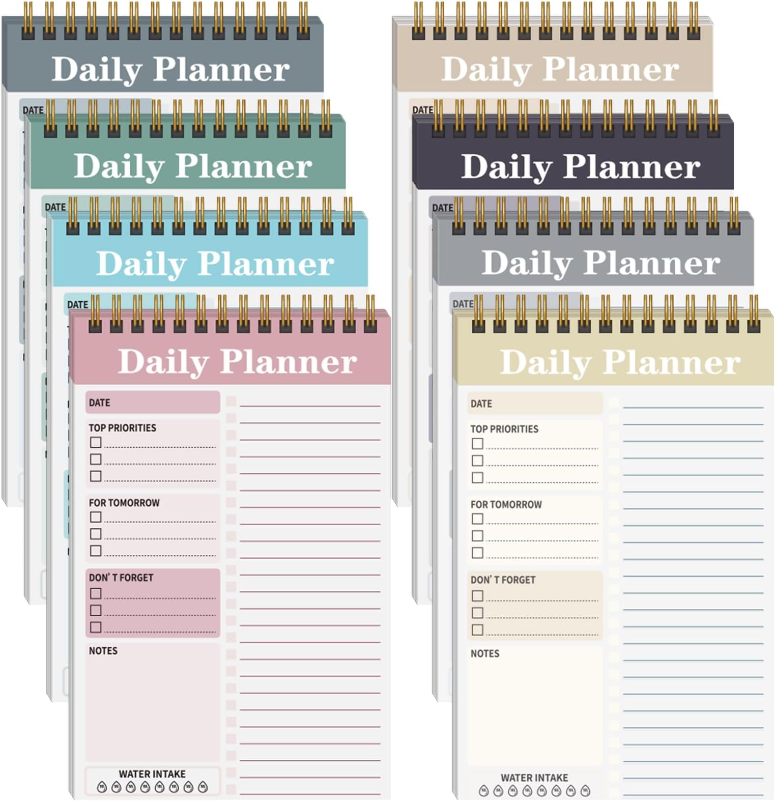 Amazon.com : 8 Pack To Do List Notepad, Spiral Daily Planner Notepad, 5 ...