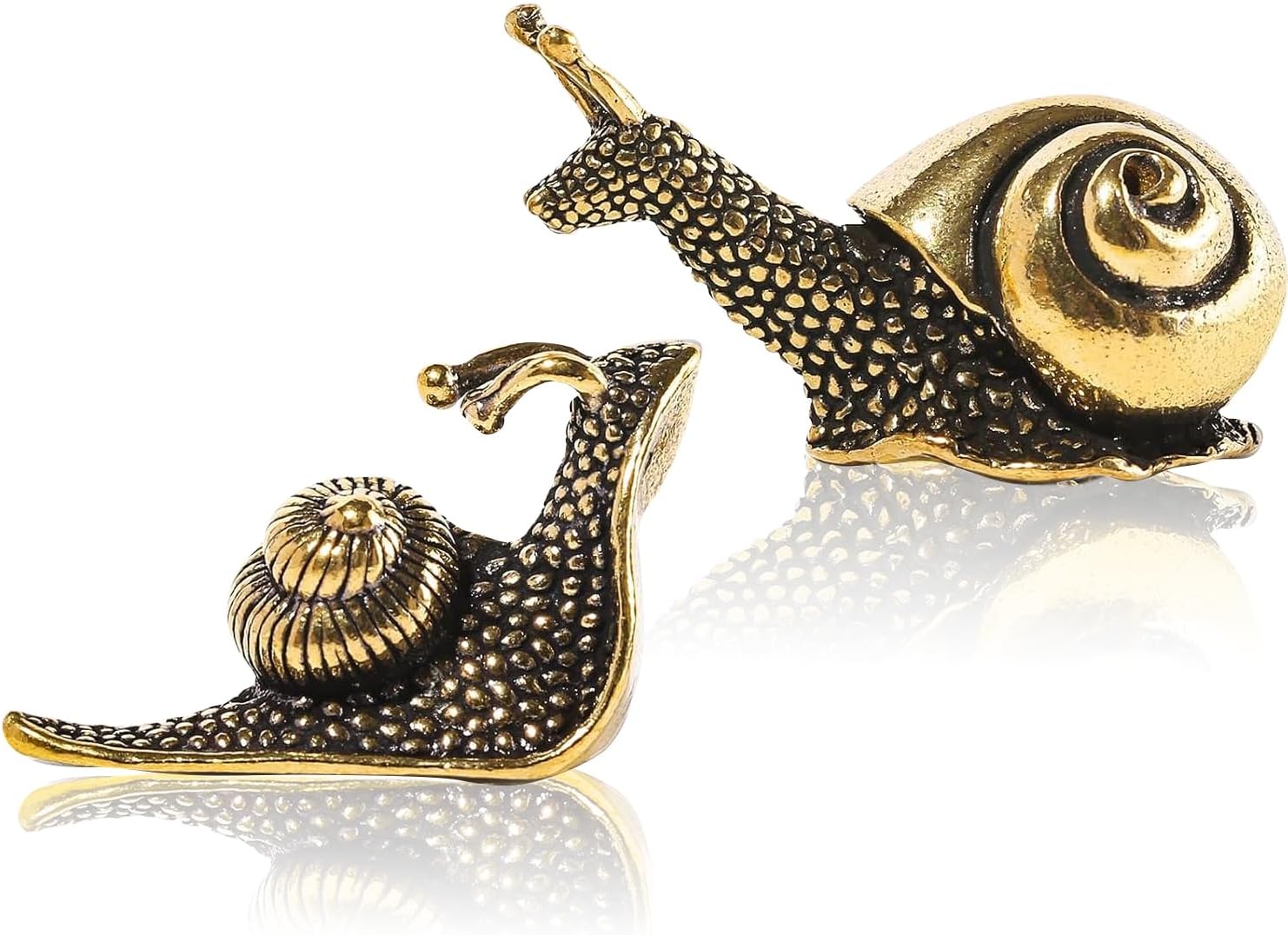Amazon.com: QumHmup 2pcs Mini Retro Pure Copper Snail Figurine ...