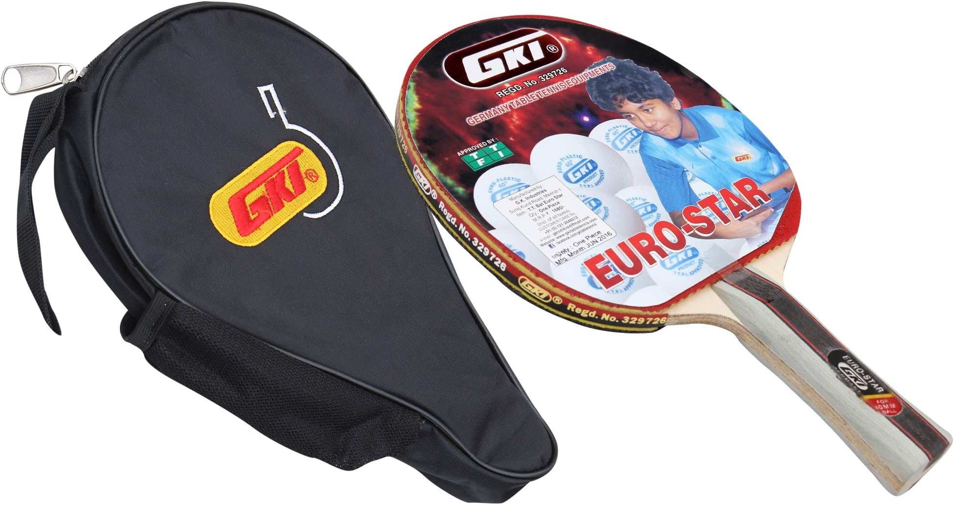 GKI Euro XX Wooden Table Tennis Racquet : Amazon.in: Sports, Fitness ...
