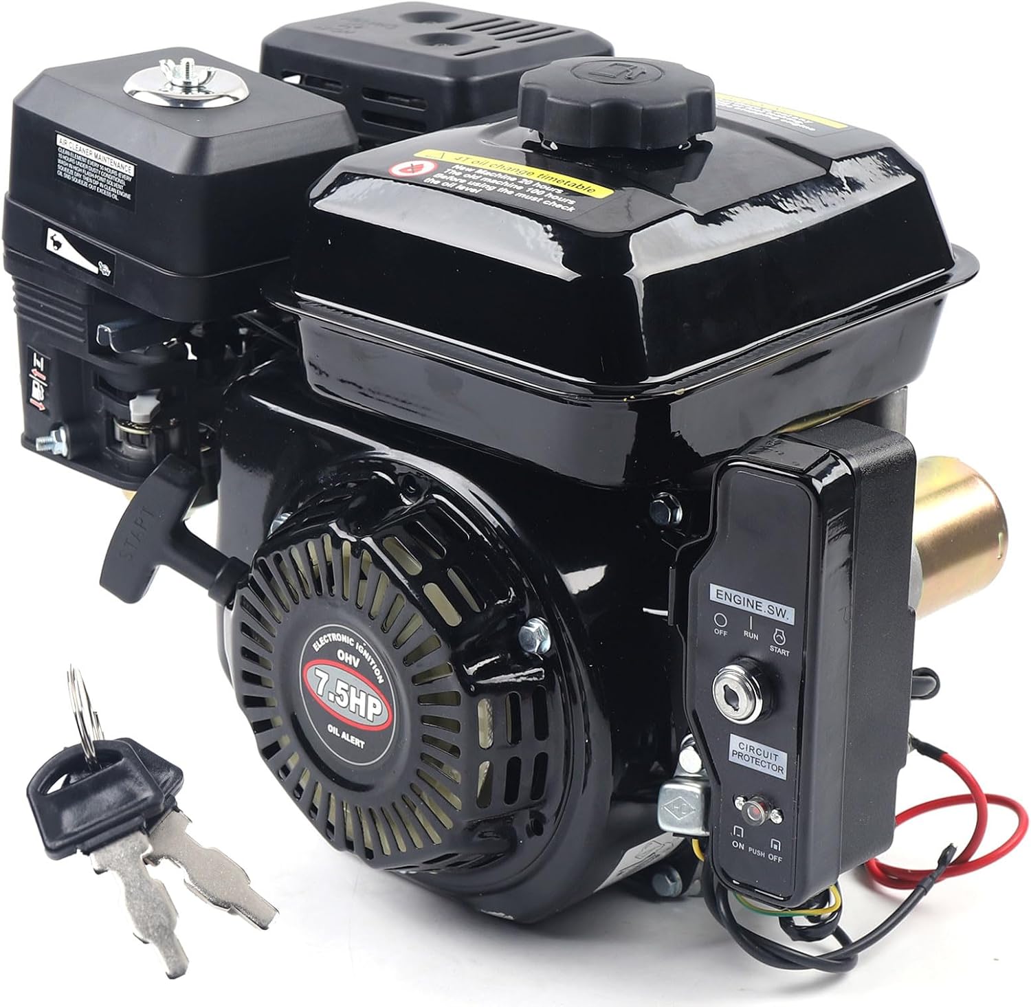 Amazon.com : 212cc 7.5HP 4 Stroke Gas Engine, 3600RPM Gas Engine with ...