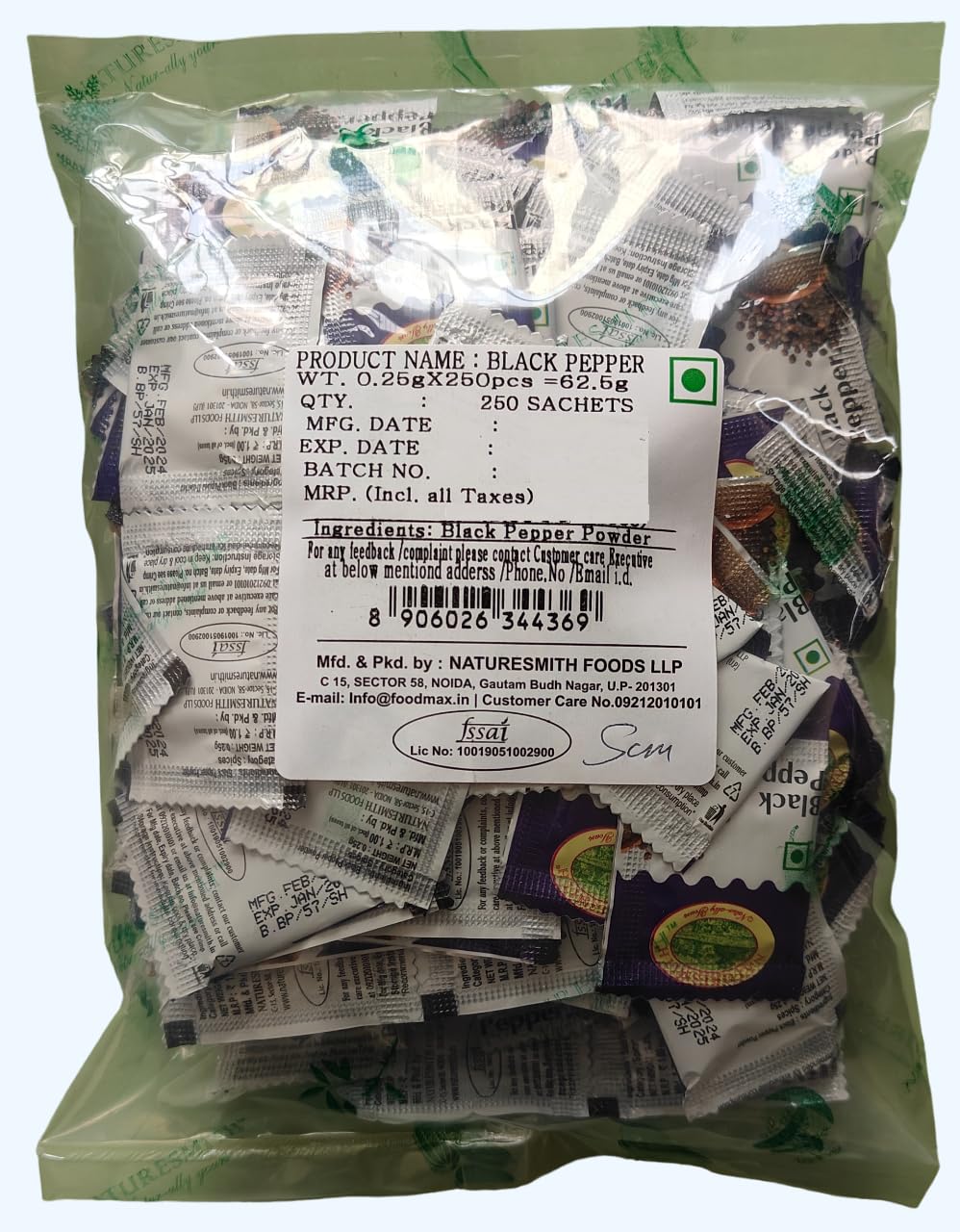 NATURESMITH SACHET BLACK PEPPER-250 Pieces : Amazon.in: Grocery ...