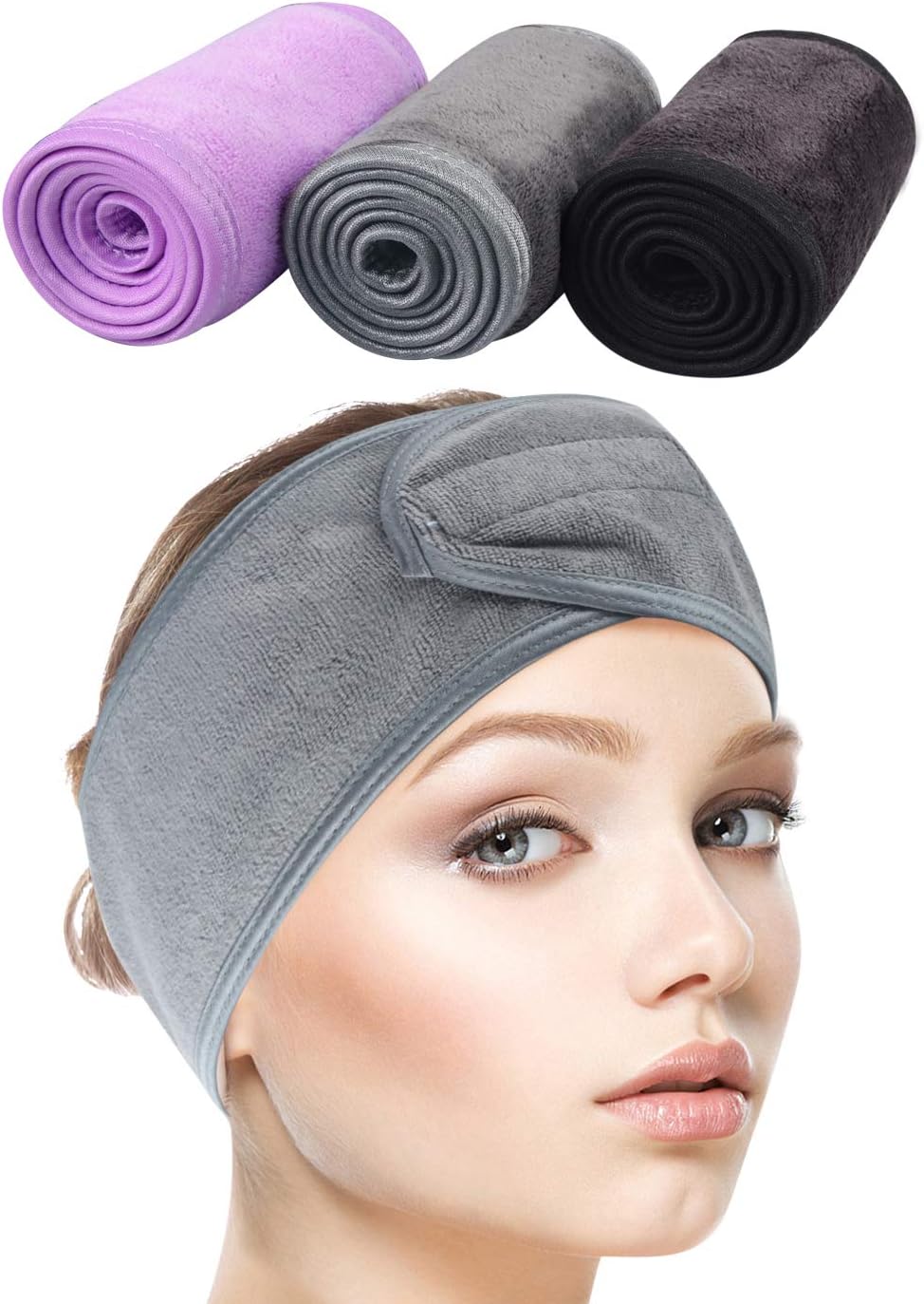 SINLAND Headband for Women Ultra Soft Adjustable Makeup Hair Band with ...