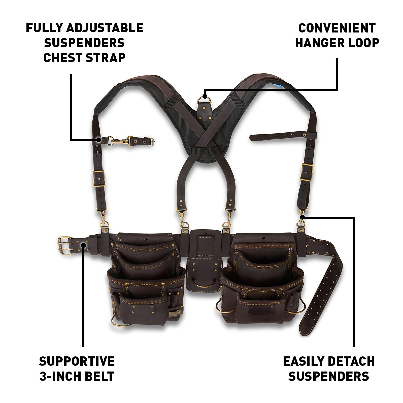 Snapklik.com : OX Pro Oil Tanned Leather Tool Belt