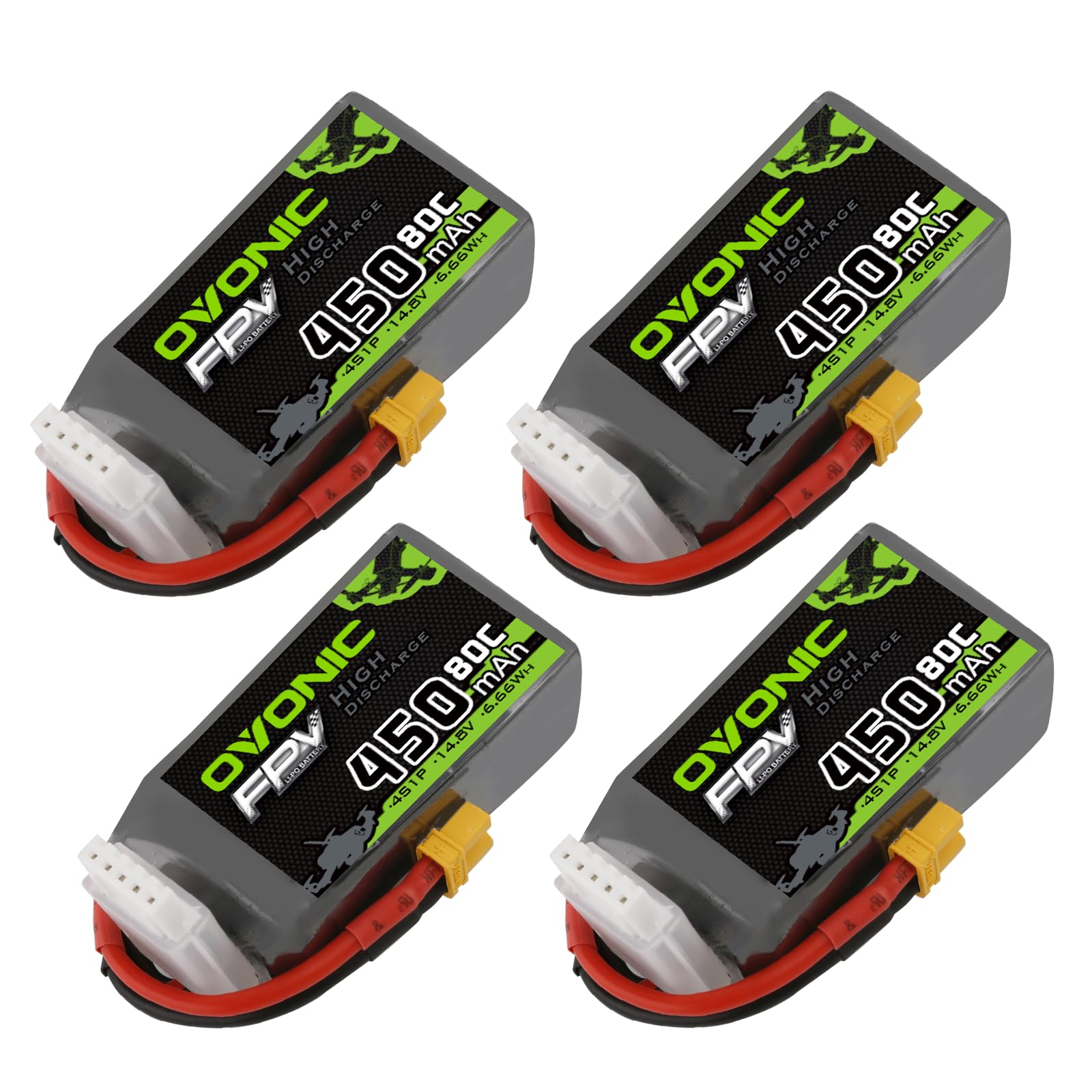 Amazon.com: OVONIC 4S Lipo Battery 80C 450mAh 14.8V Lipo Battery with ...