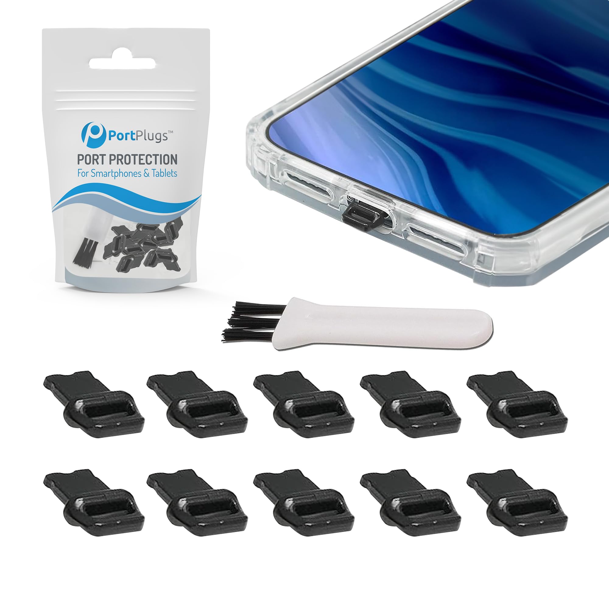 Amazon.com: PortPlugs Dust Plugs (10-Pack) Easy-Grip Tab, Compatible w ...