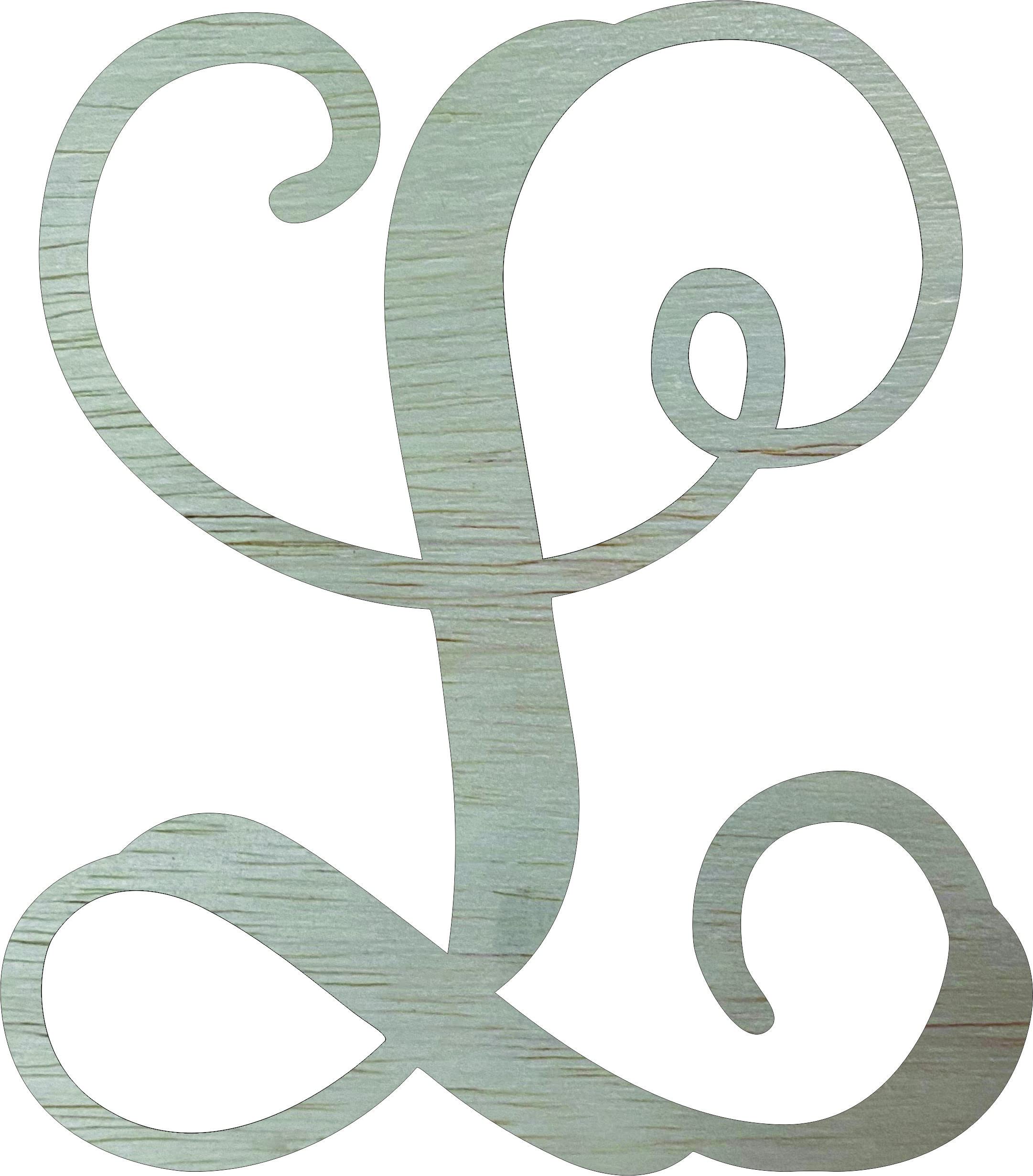Vine Monogram Font Images Classic Monogram With Outline Font 2" 3"