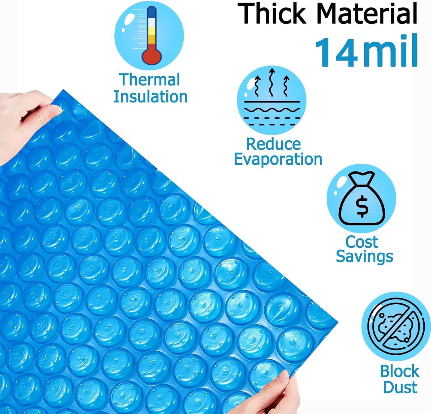 Snapklik.com : 8ft X 8ft Floating Hot Tub Solar Cover 14-mil Hot Tub ...