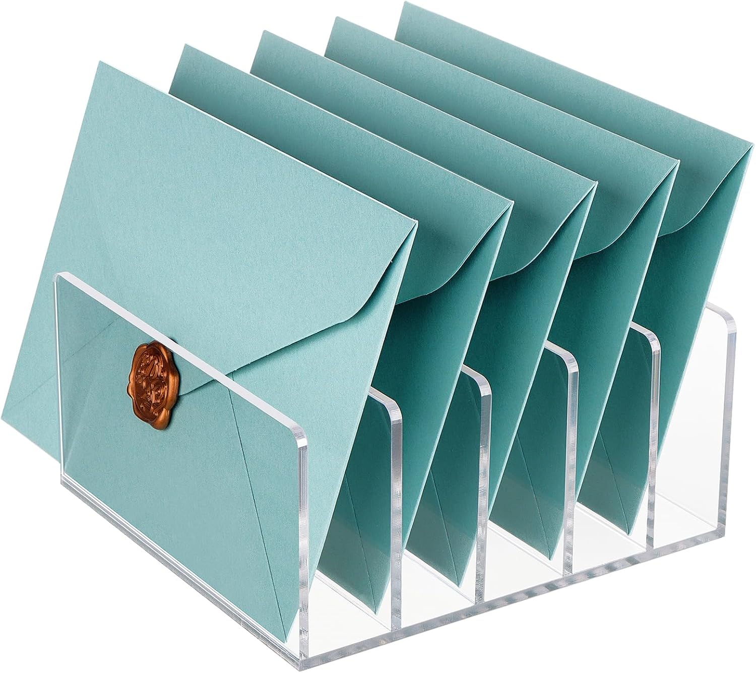 Amazon.com : GerayMer Acrylic File Organizer for Desk, 5 Sections Mail ...