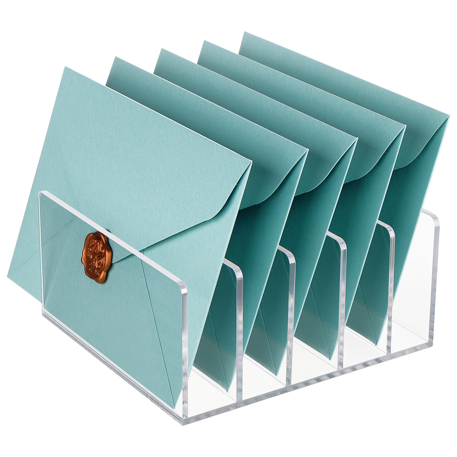 Amazon.com : GerayMer Acrylic File Organizer for Desk, 5 Sections Mail ...