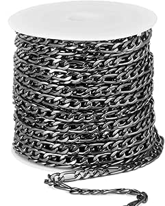 Amazon.com: [33FT] Gunmetal Figaro Chain Roll 4.5mm 304 Stainless Steel ...