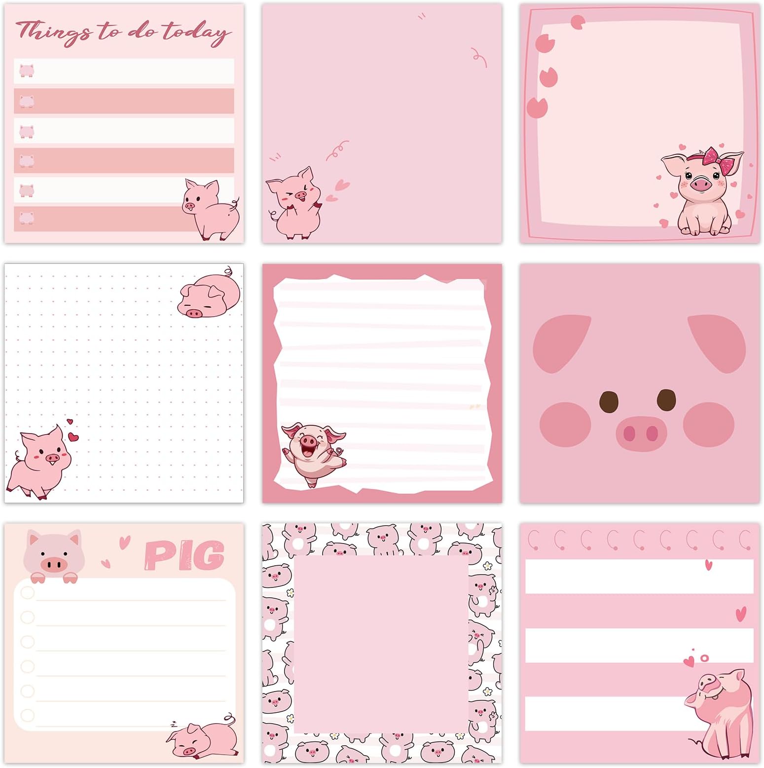 Amazon.com : Sabary 9 Pads Cute Sticky Notes Animal Sticky Note Pads 3. ...
