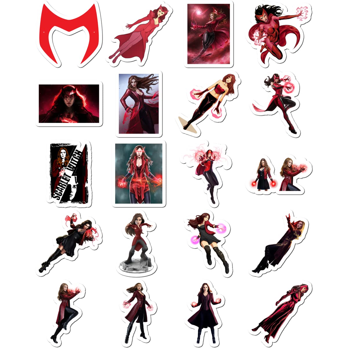Amazon.com: Stickers Pack 20 Pcs Scarlet Colorful Witch Laptop ...
