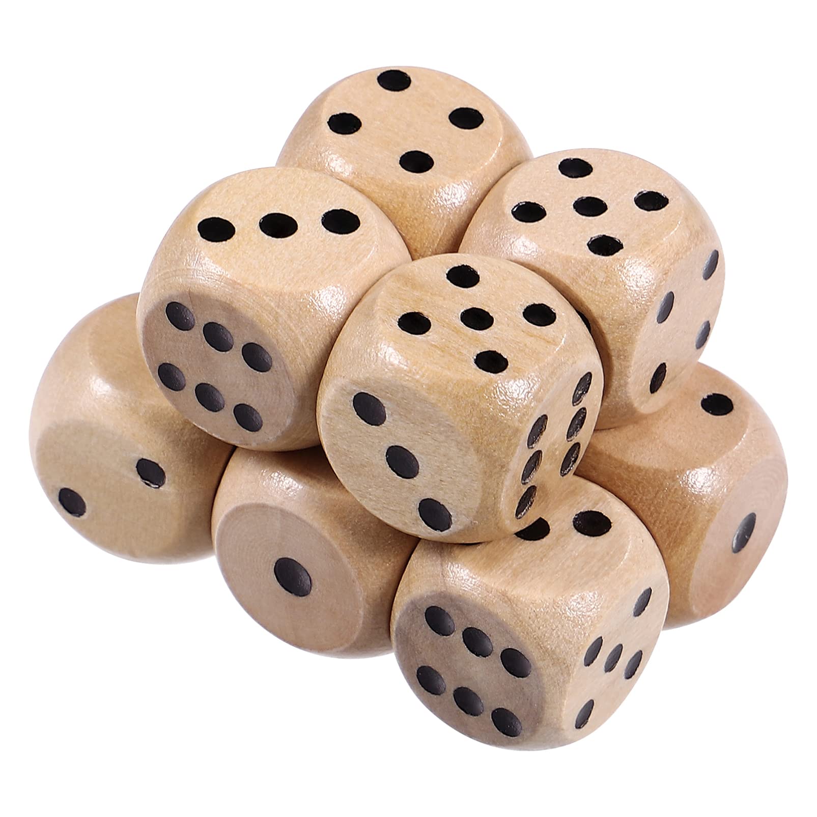 Amazon.com: Toddmomy Wooden 6 Sided Dice Game Dice 10Pcs Wooden Dice ...