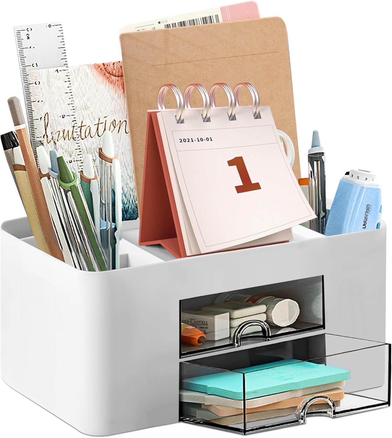 Desk Organiser - Multifunctional Office Organiser with 7 Compartments ...