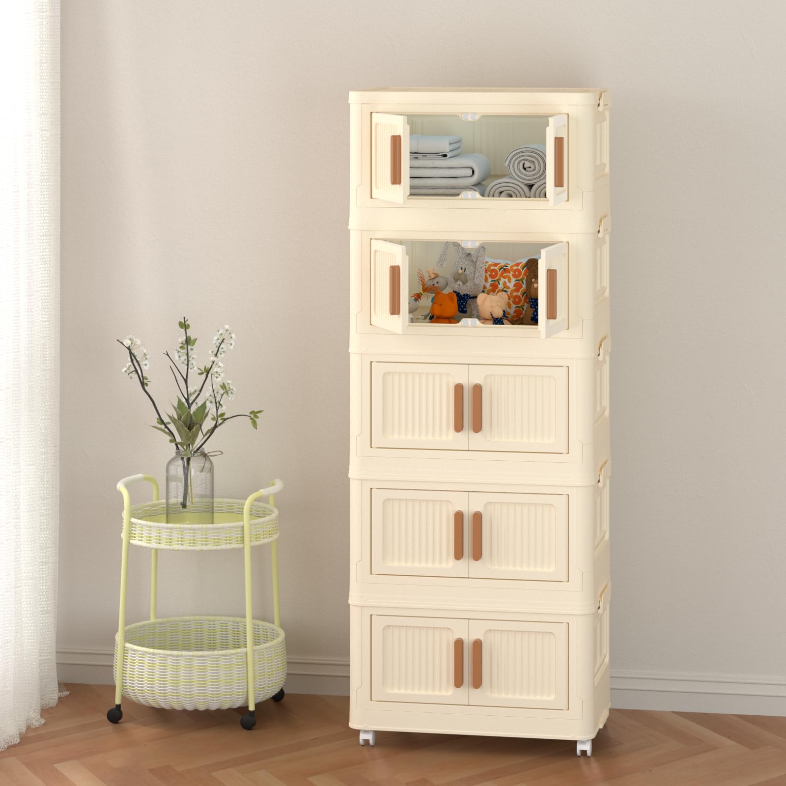 5 Tier Stackable Storage Bins,Plastic Storage Containers with Magnetic ...