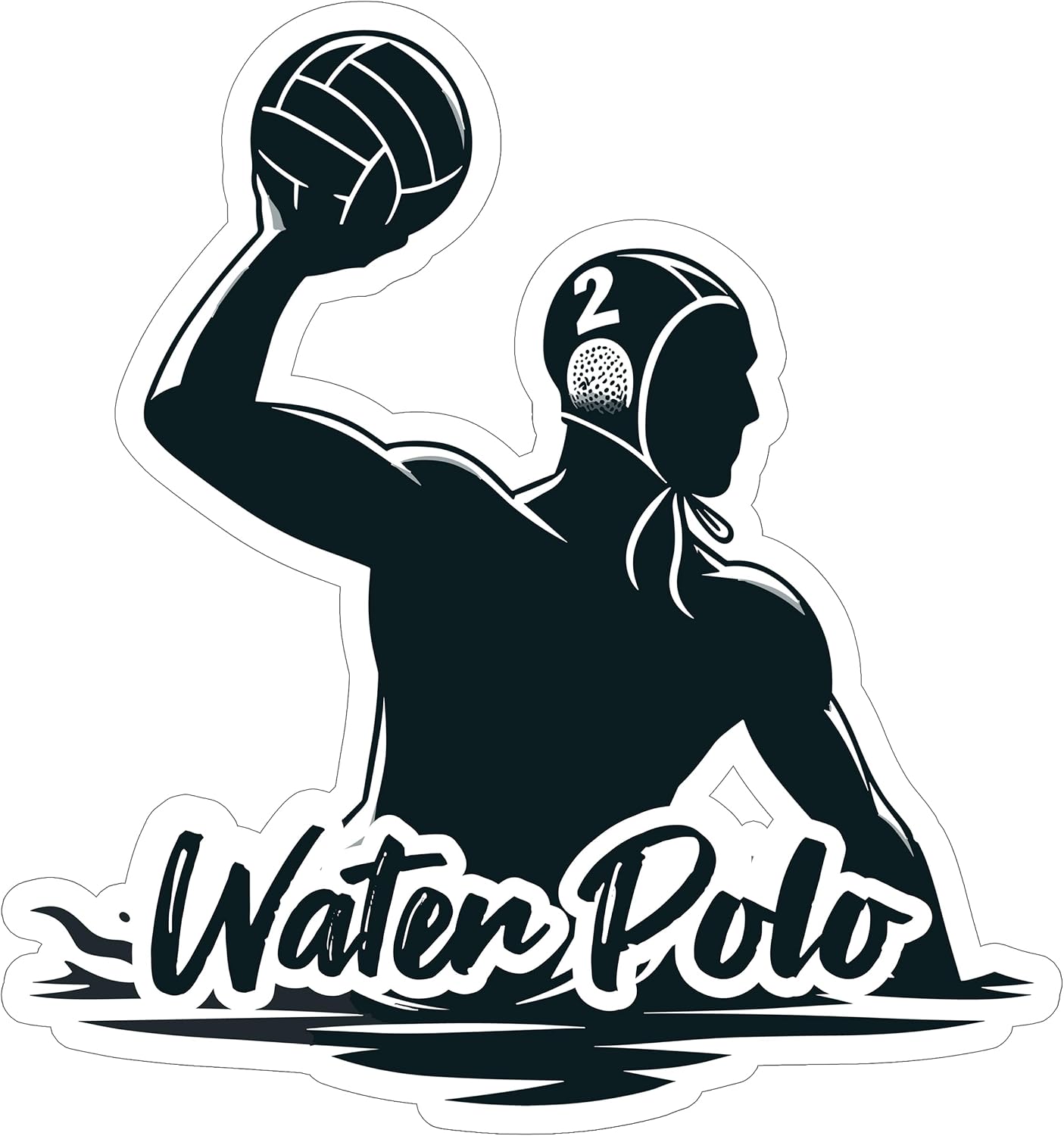 Amazon.com: Water Polo Sport Sticker 4 Inch Goalkeeper Ball Pool Splash ...